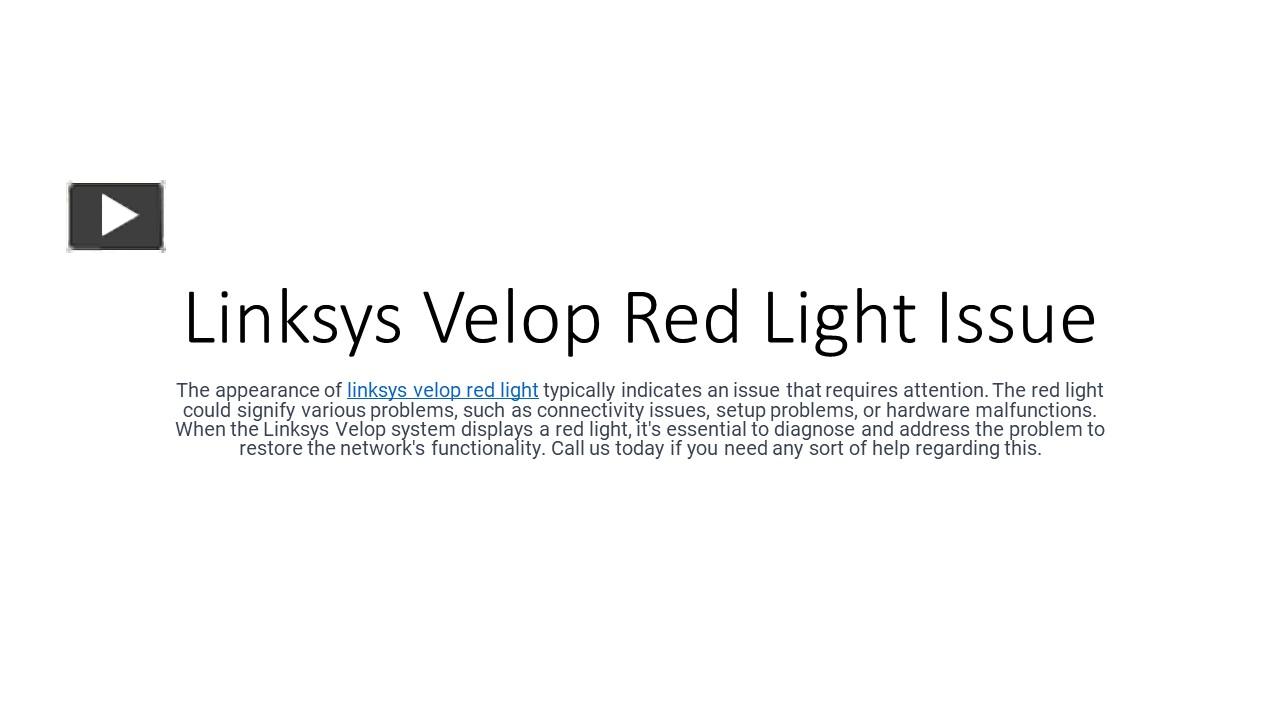 PPT – linksys velop red light PowerPoint presentation | free to ...