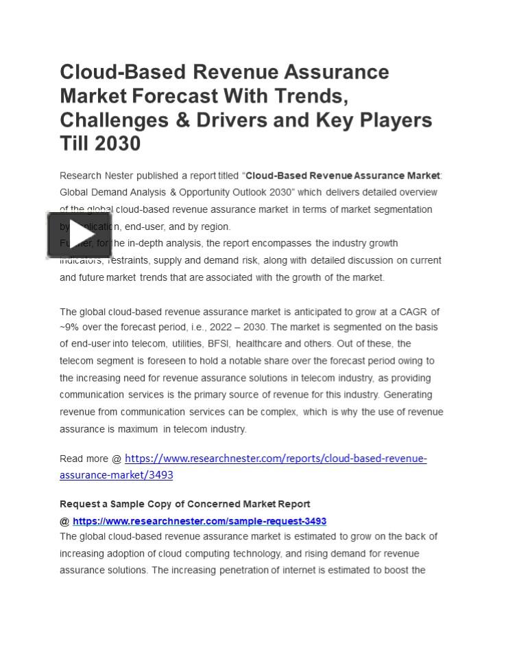 Cloud Based revenue assurance presentation | free to download