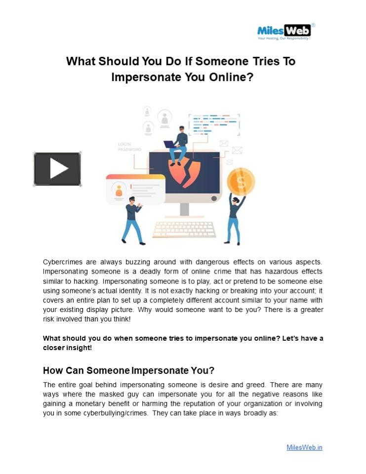 PPT – What Should You Do If Someone Tries To Impersonate You Online ...