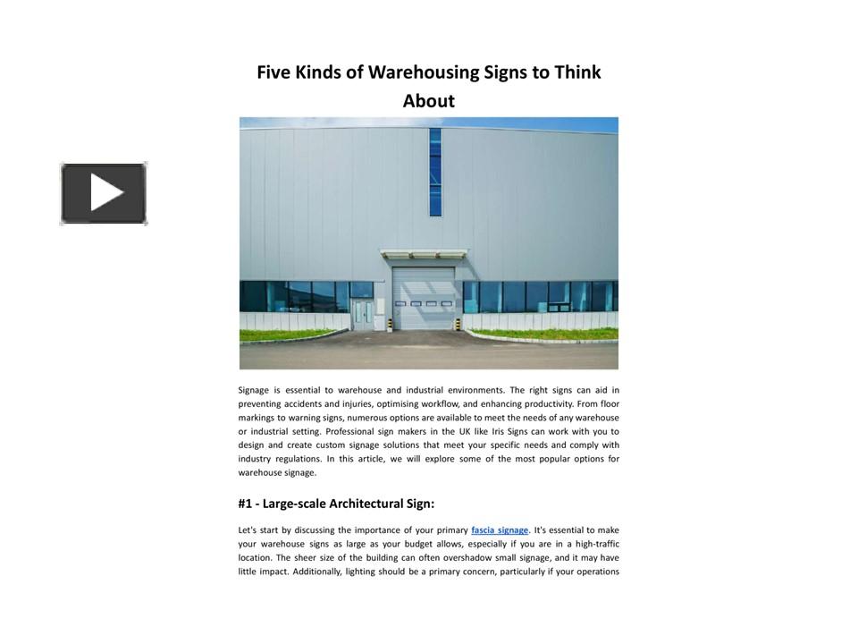 PPT – Five Kinds of Warehousing Signs to Think About - Iris Signs UK ...