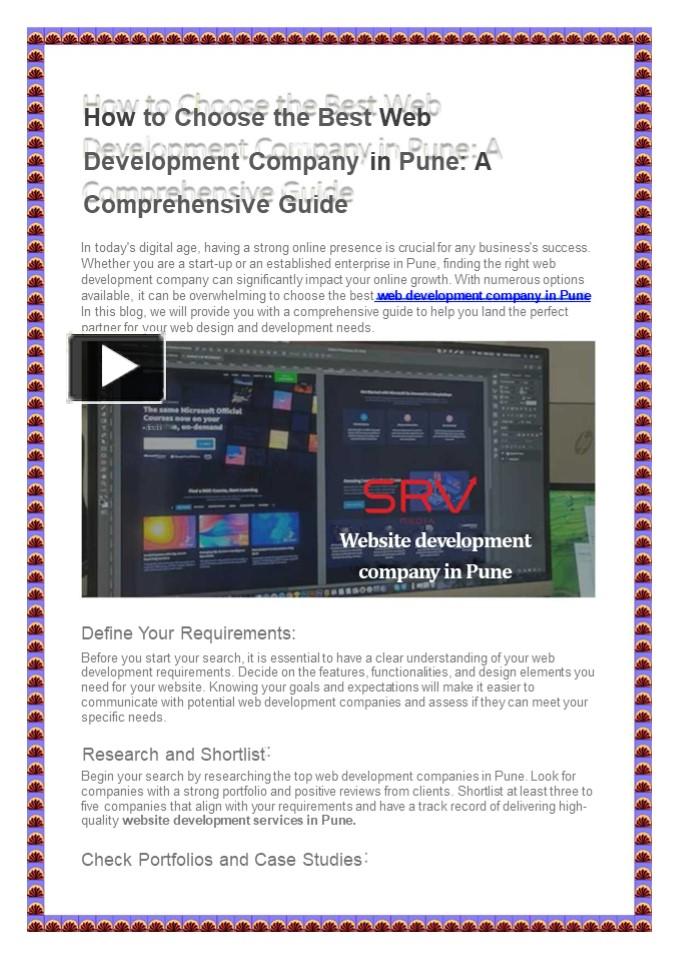 PPT – How to Choose the Best Web Development Company in Pune: A ...