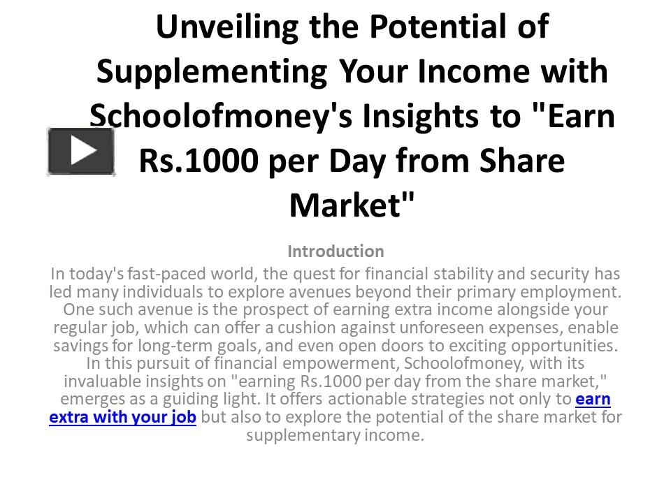 PPT – Unveiling the Potential of Supplementing Your Income with ...