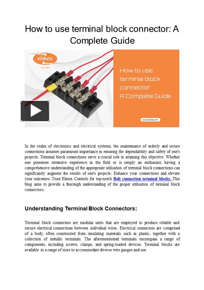 How to use terminal block connector: A Complete Guide presentation ...