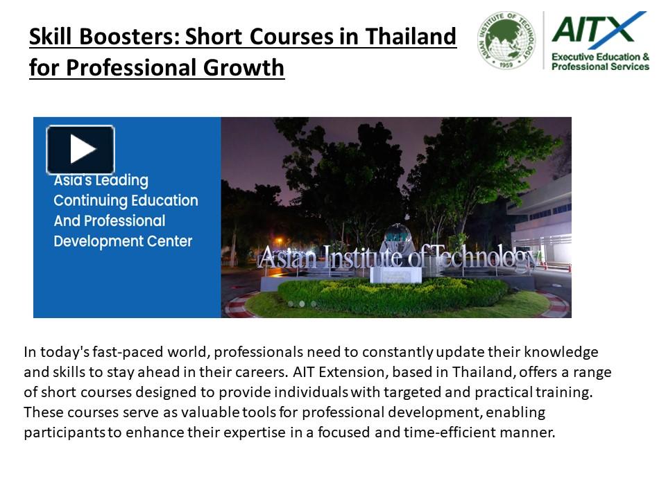PPT – Skill Boosters: Short Courses in Thailand for Professional Growth ...