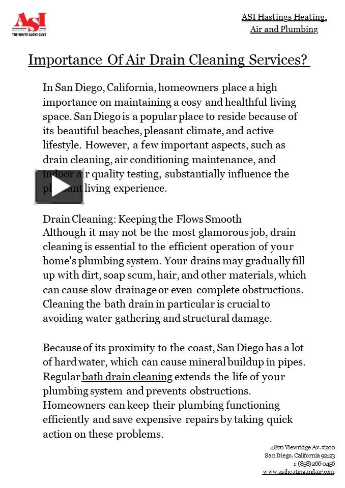 PPT – Importance Of Air Drain Cleaning Services? PowerPoint ...