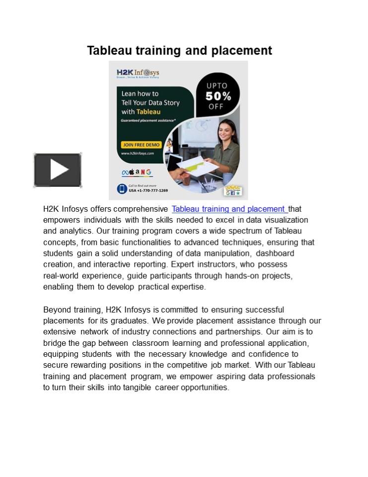 PPT – Tableau training and placement PowerPoint presentation | free to ...
