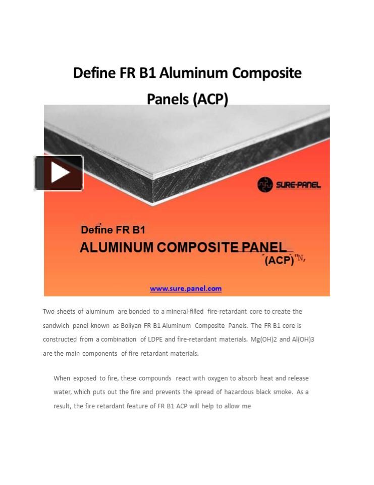 Define FR B1 Aluminum Composite Panels(ACP) presentation | free to download