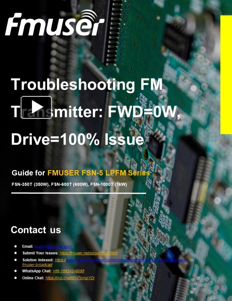 PPT – FM Transmitter Troubleshooting Guide: FWD=0W & Drive=100% Issue ...