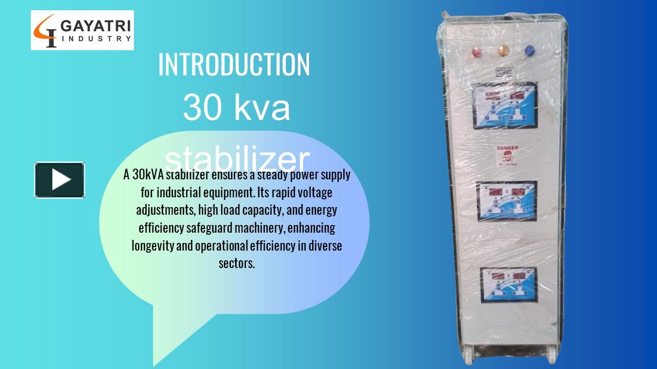 PPT – Efficient Power Management: Unveiling the 30 kVA Servo Stabilizer ...