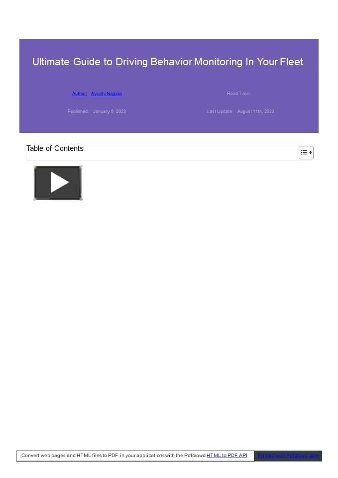 PPT – Ultimate Guide to Driving Behavior Monitoring In Your Fleet ...