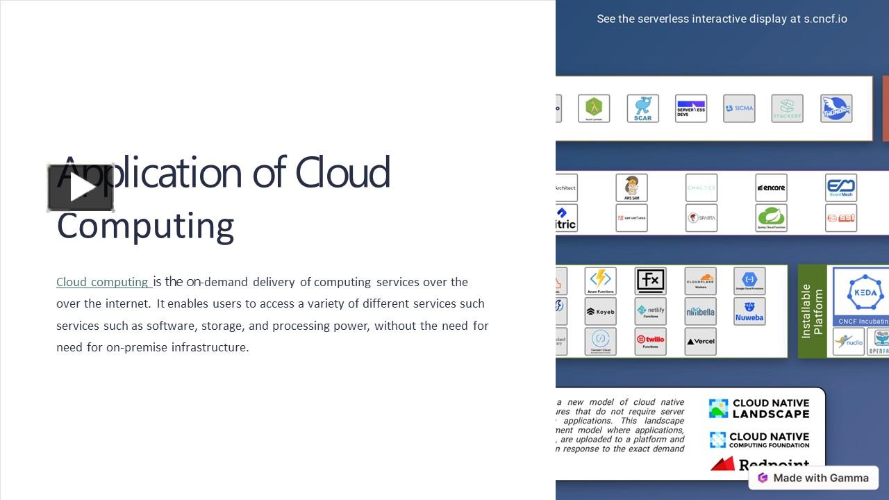 Application of Cloud Computing presentation | free to download