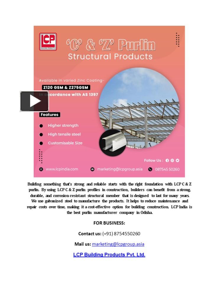 PPT – Metal purlin sheet in Odisha PowerPoint presentation | free to ...