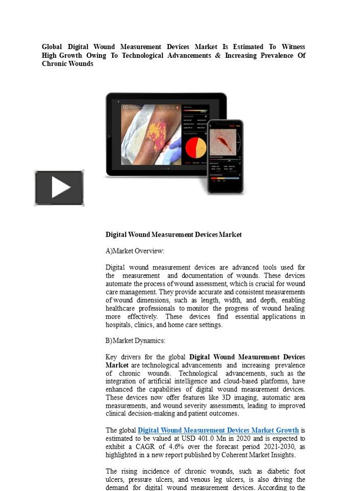 Digital Wound Measurement Devices Market presentation | free to download