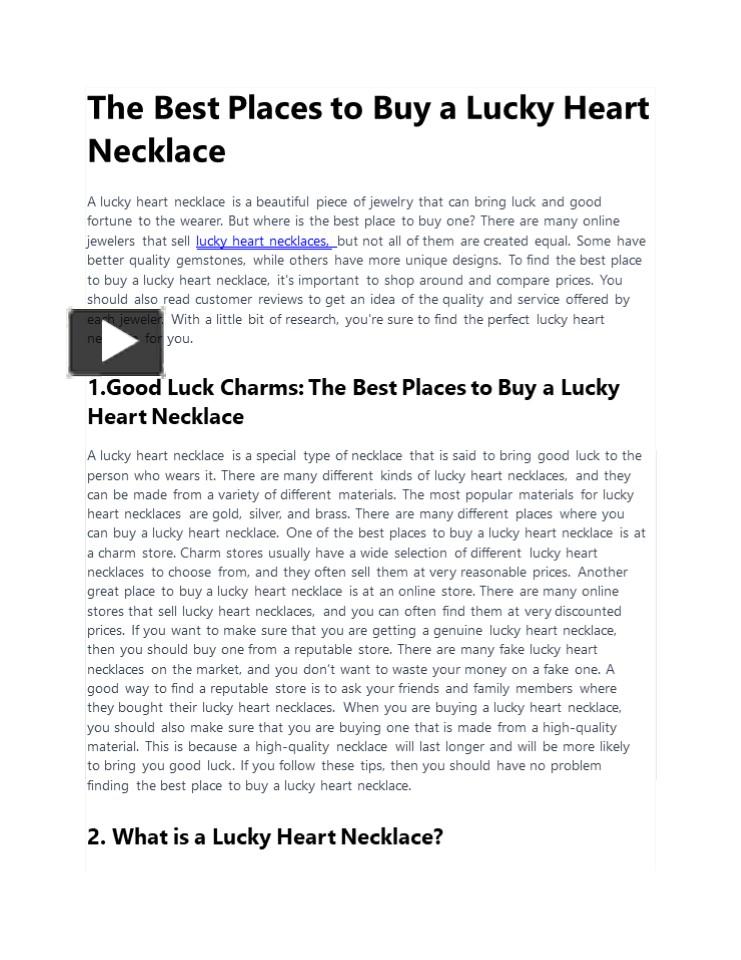 PPT – lucky heart necklaces PowerPoint presentation | free to download ...