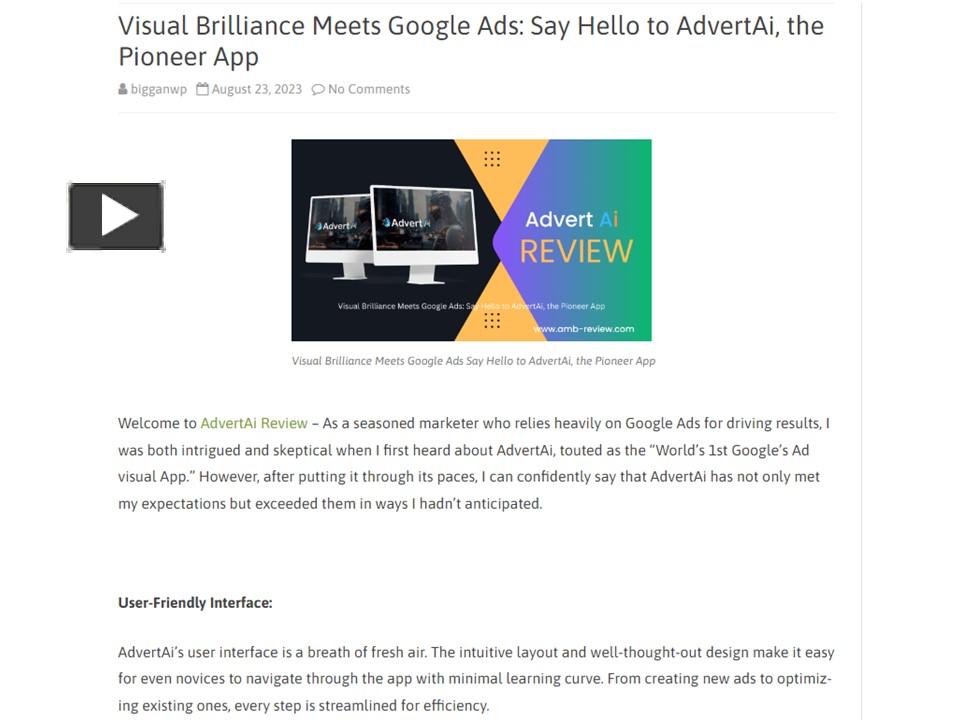 Visual Brilliance Meets Google Ads: Say Hello to AdvertAi, the Pioneer ...
