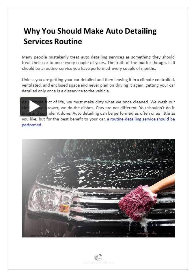 PPT – Why You Should Make Auto Detailing Services Routine PowerPoint ...