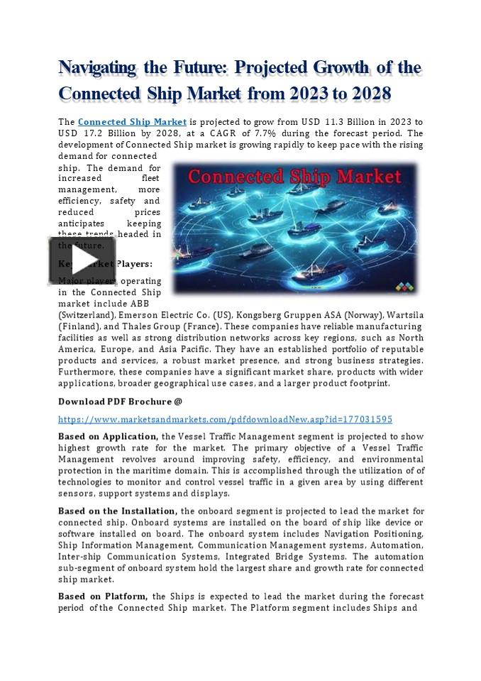 PPT – Navigating the Future Projected Growth of the Connected Ship ...