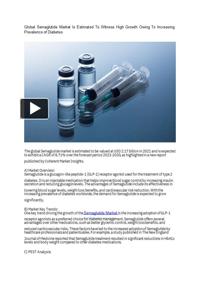 PPT – Global Semaglutide Market Is Estimated To Witness High Growth ...