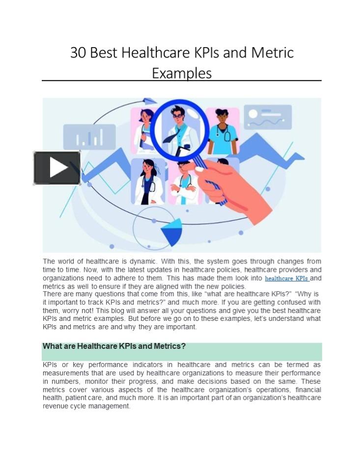 30 Best Healthcare KPIs and Metric Examples presentation | free to download