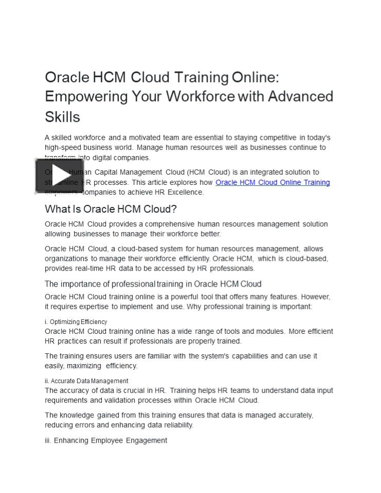 PPT – Oracle HCM Cloud Training Online PowerPoint presentation | free ...