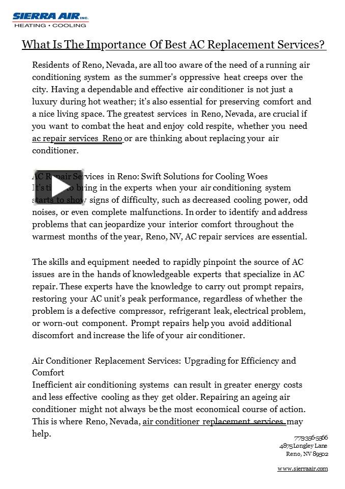 PPT – What Is The Importance Of Best AC Replacement Services ...
