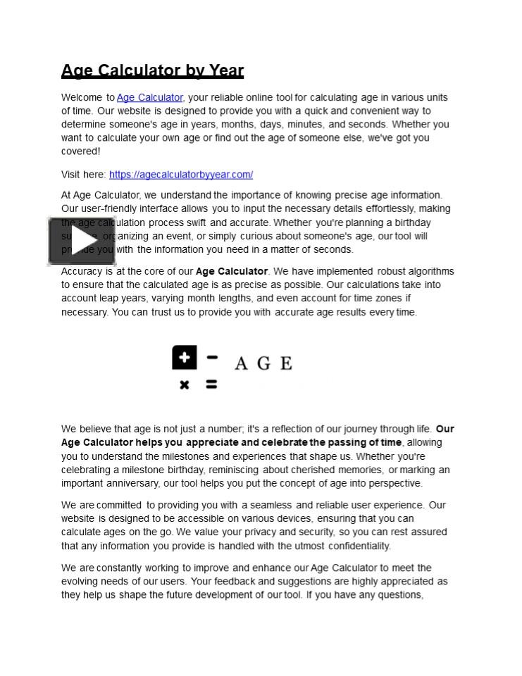 PPT – age calculator PowerPoint presentation | free to download - id ...