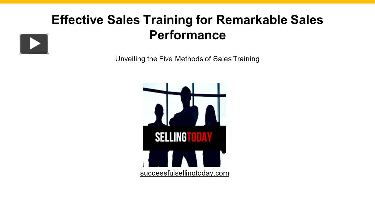 PPT – What are the Five Methods of Effective Sales Training PowerPoint ...