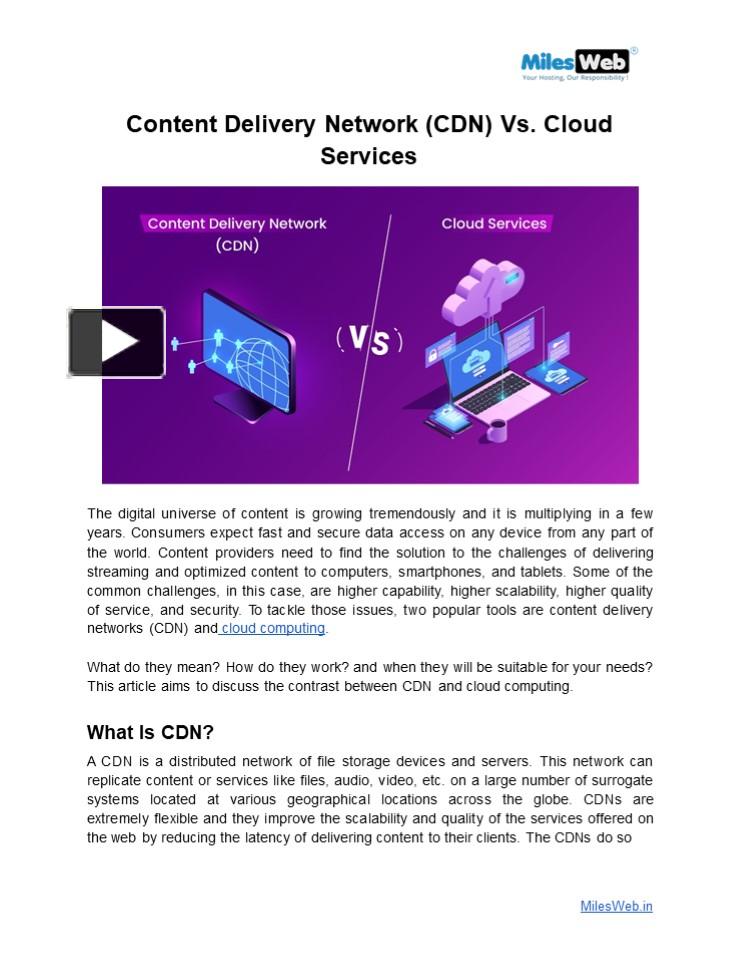 PPT – Content Delivery Network (CDN) Vs. Cloud Services PowerPoint ...