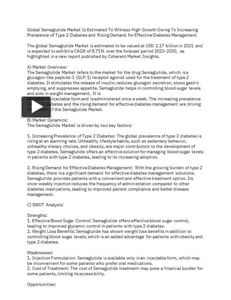 Semaglutide Market presentation | free to download