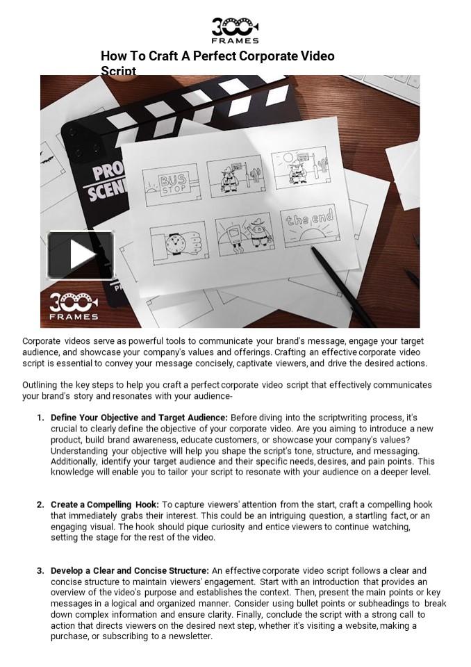 How To Craft A Perfect Corporate Video Script presentation | free to ...