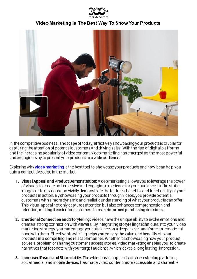 PPT – Video Marketing Is The Best Way To Show Your Products PowerPoint ...