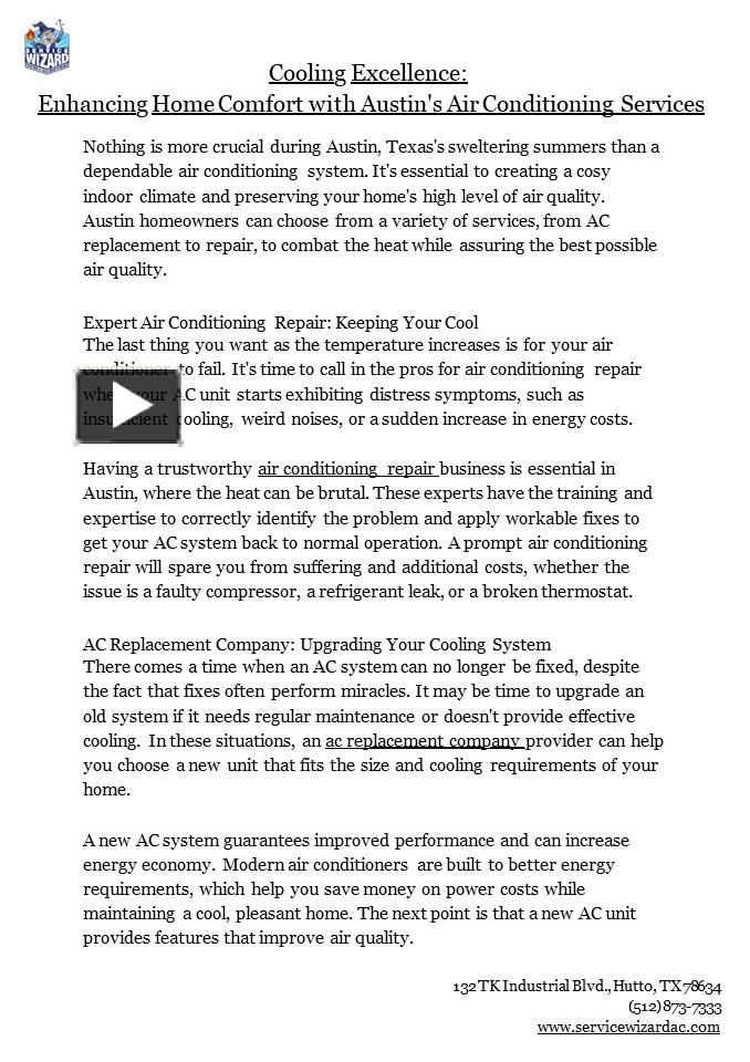 PPT – Cooling Excellence: Enhancing Home Comfort with Austin's Air ...