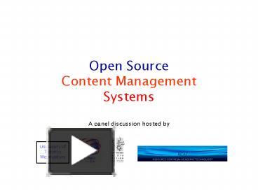 Open Source Content Management Systems presentation | free to view