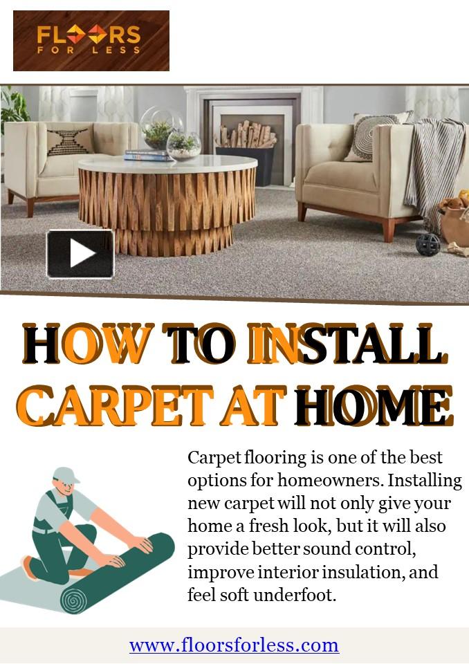 How to Install Carpet at home presentation | free to download