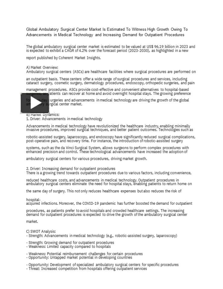 PPT – Ambulatory Surgical Center Market PowerPoint presentation | free ...