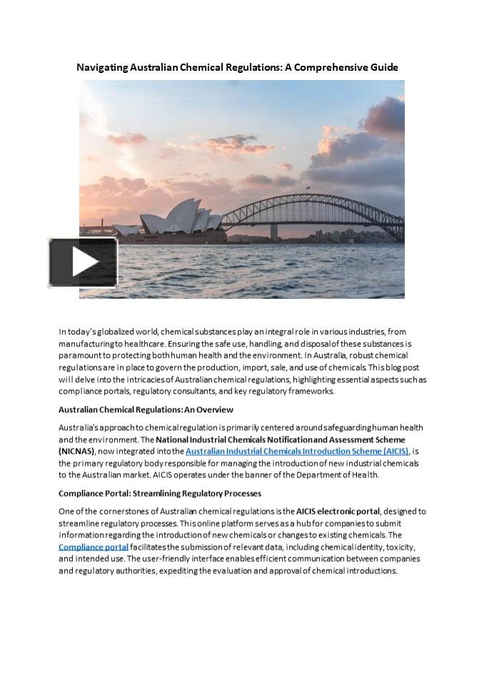PPT – Navigating Australian Chemical Regulations: A Comprehensive Guide ...