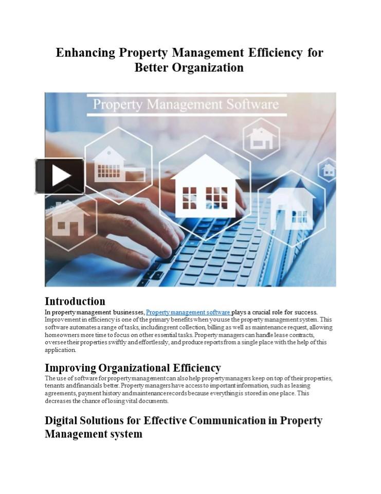 Enhancing Property Management Efficiency for Better Organization ...