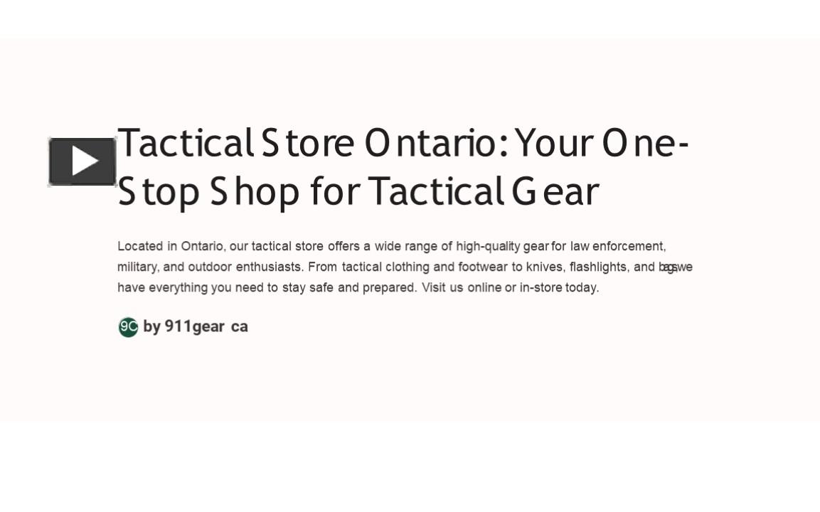 PPT – Tactical Store Ontario Your One Stop Shop for Tactical Gear ...