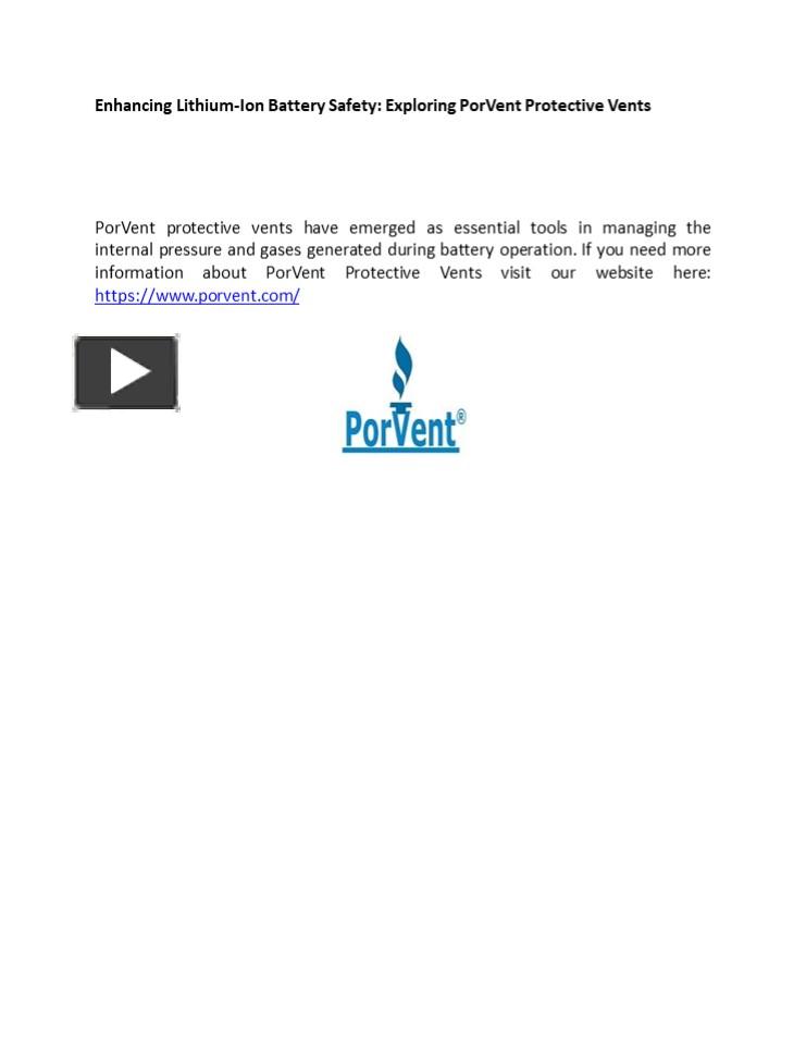 PPT – Enhancing Lithium-Ion Battery Safety: Exploring PorVent ...
