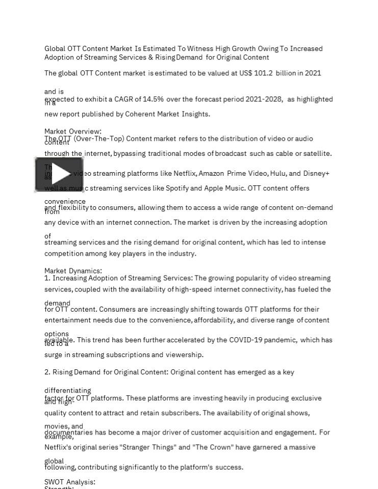 PPT – OTT Content Market PowerPoint presentation | free to download ...