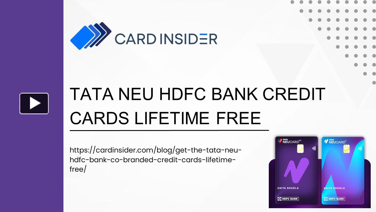 Tata Neu HDFC Credit Cards: A Lifetime of Fee-Free Benefits ...