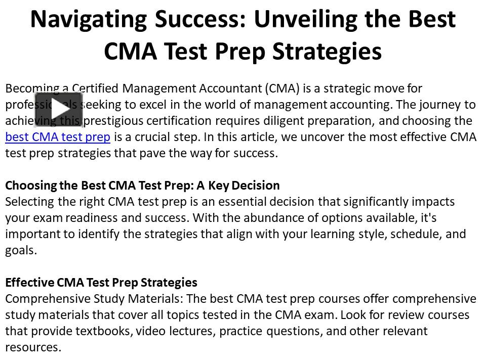 PPT – Best CMA Test Prep PowerPoint presentation | free to download ...