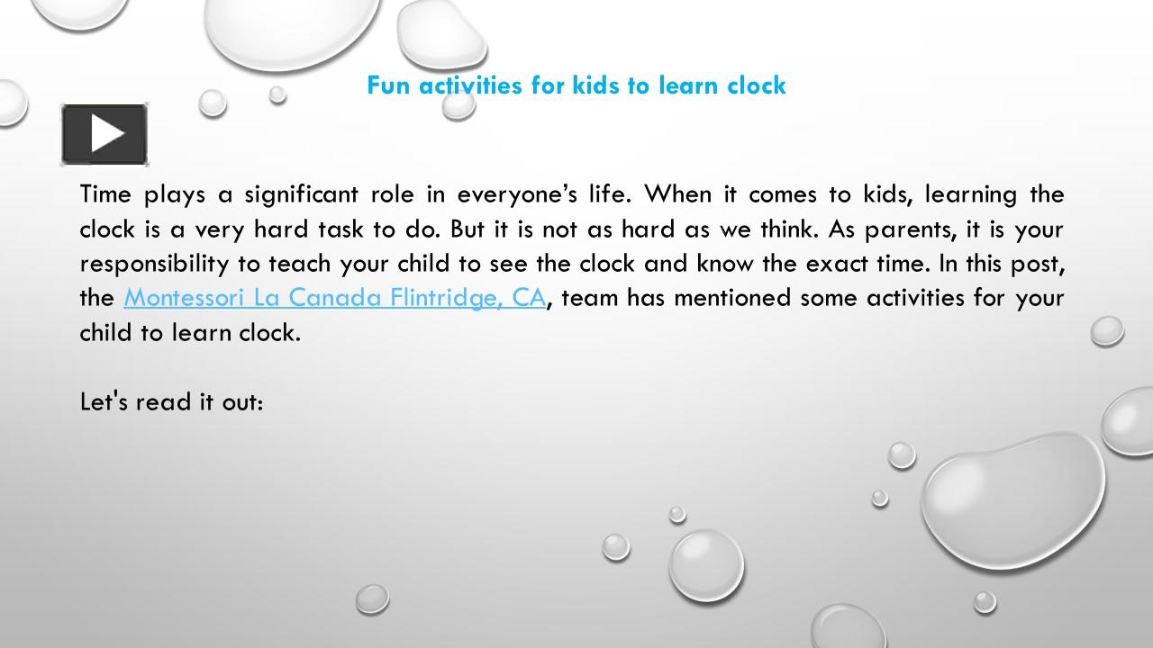 PPT – Fun activities for kids to learn clock PowerPoint presentation ...