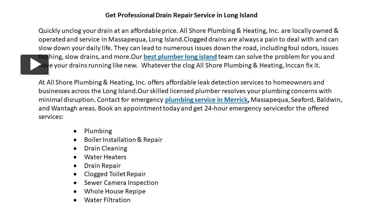 PPT – Get Professional Drain Repair Service in Long Island PowerPoint ...
