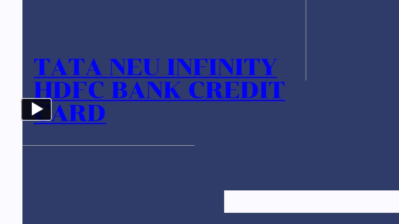 Tata Neu Infinity HDFC Bank Credit Card presentation | free to download