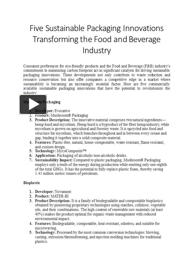 Five Sustainable Packaging Innovations Transforming the Food and ...