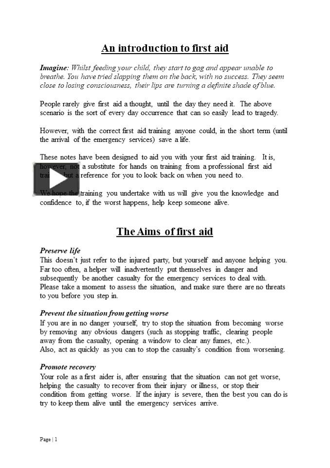 Basic First Aid Training presentation | free to download