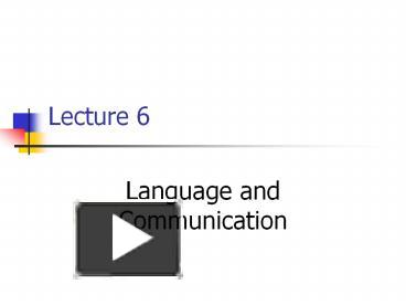 PPT – Language and Communication PowerPoint presentation | free to ...