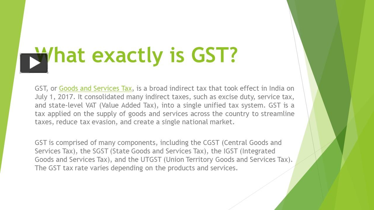GST Certification Course presentation | free to download