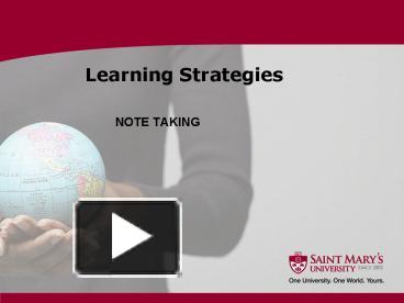 PPT – Learning Strategies PowerPoint presentation | free to view - id ...